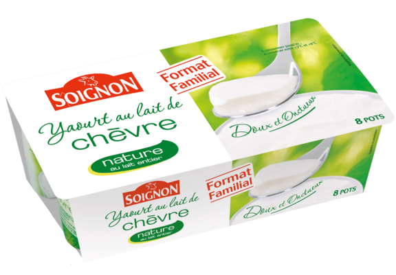 Yaourt nature au lait de chèvre format familial — Yaourts | Soignon